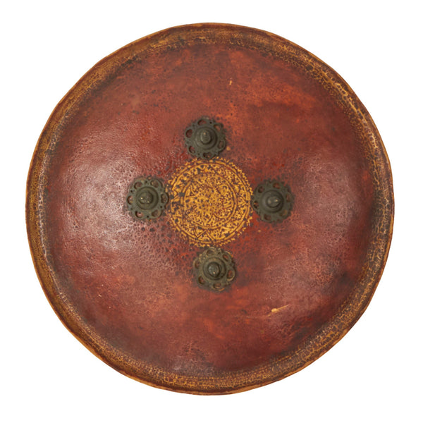 Original Victorian Era Indo-Persian Rhinoceros or Leather Hide Dhal Sh ...