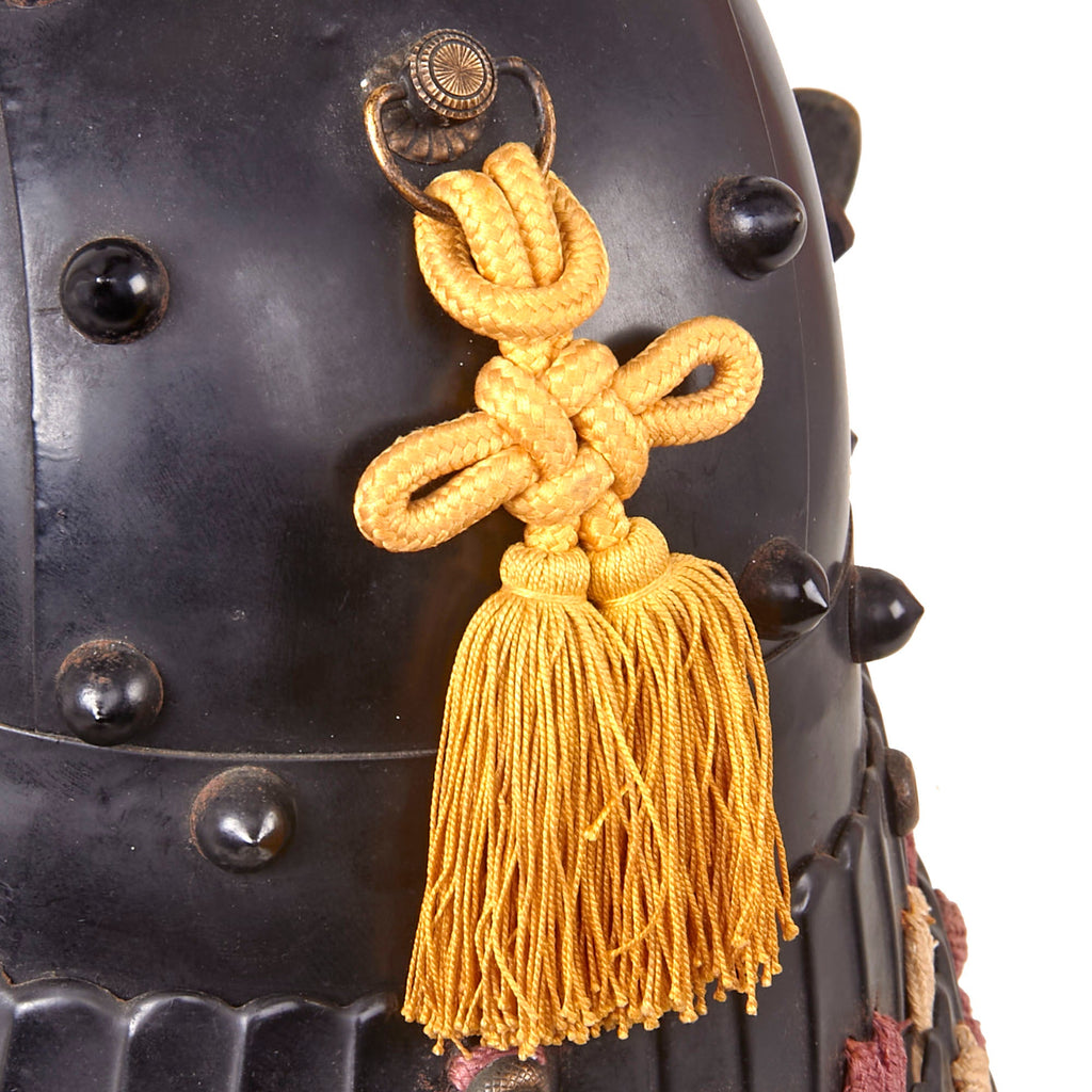 Original Japanese Edo Period Zunari Kabuto Samurai Helmet with Ropes ...