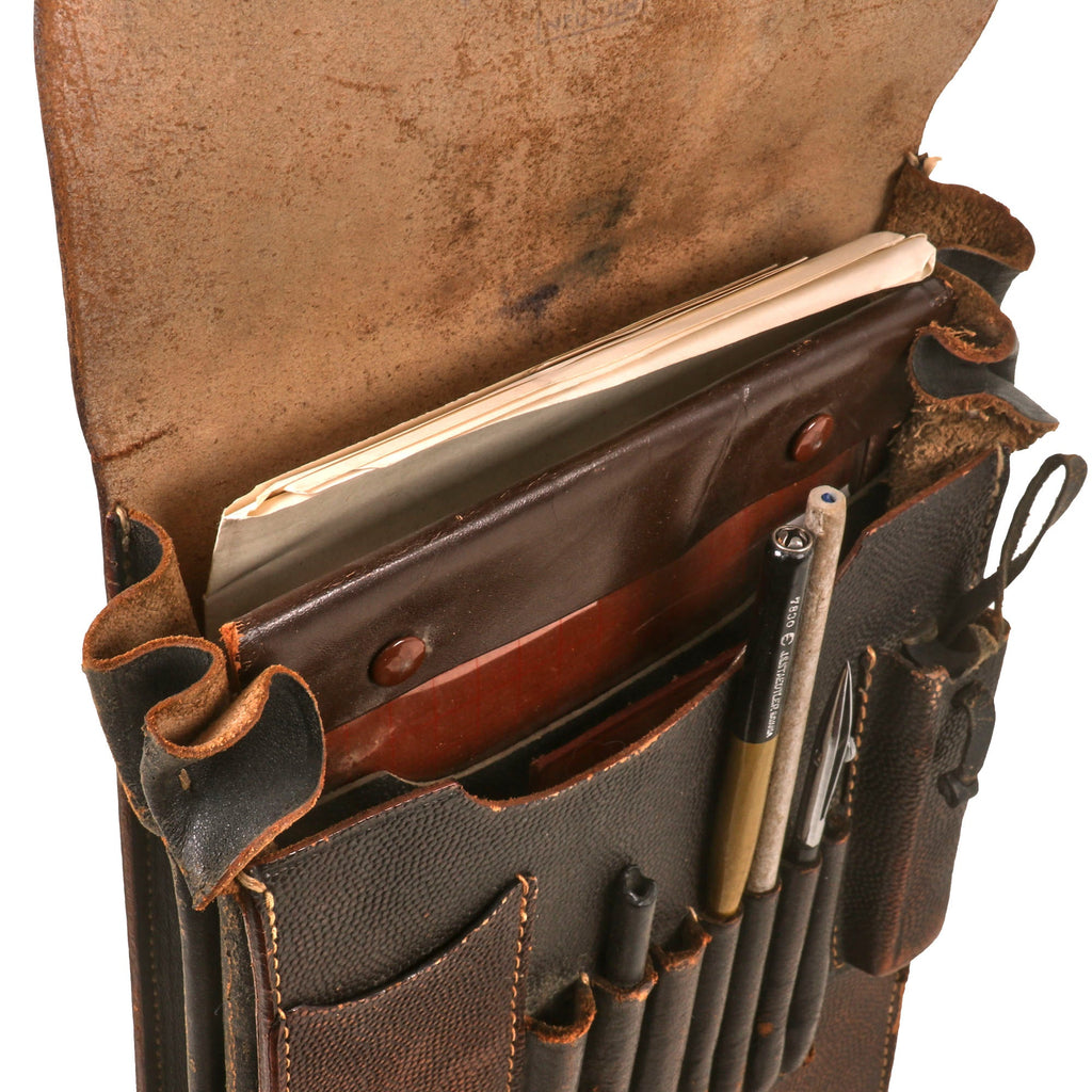 Original German WWII 1941-Dated M35 Map/Dispatch Leather Case With Ori ...