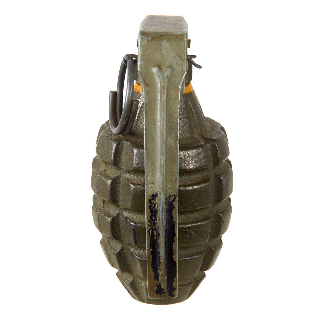 Original U.S. WWII Inert MkII Pineapple Practice Grenade with Yellow R ...