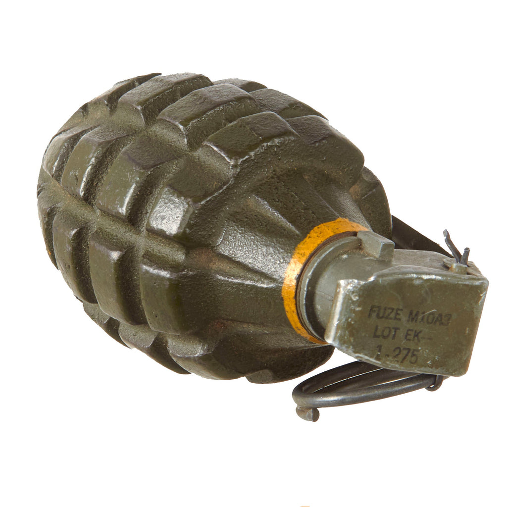 Original U.S. WWII Inert MkII Pineapple Practice Grenade with Yellow R ...