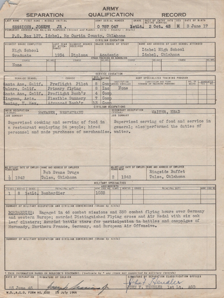 Original U.S. WWII 8th Air Force Distinguished Flying Cross Recipient ...