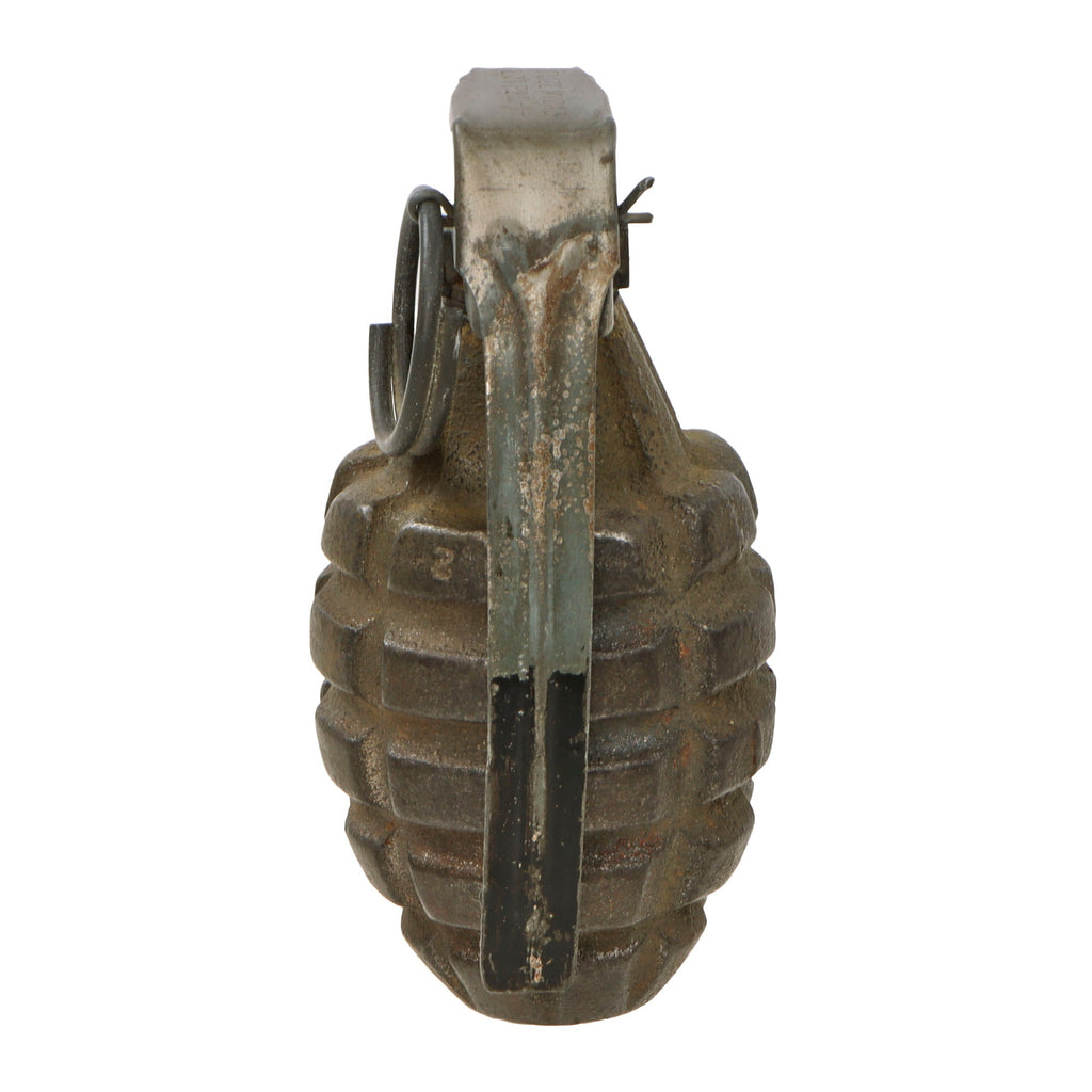 Original U.S. WWII Inert MkII Pineapple Practice Grenade with Yellow R ...