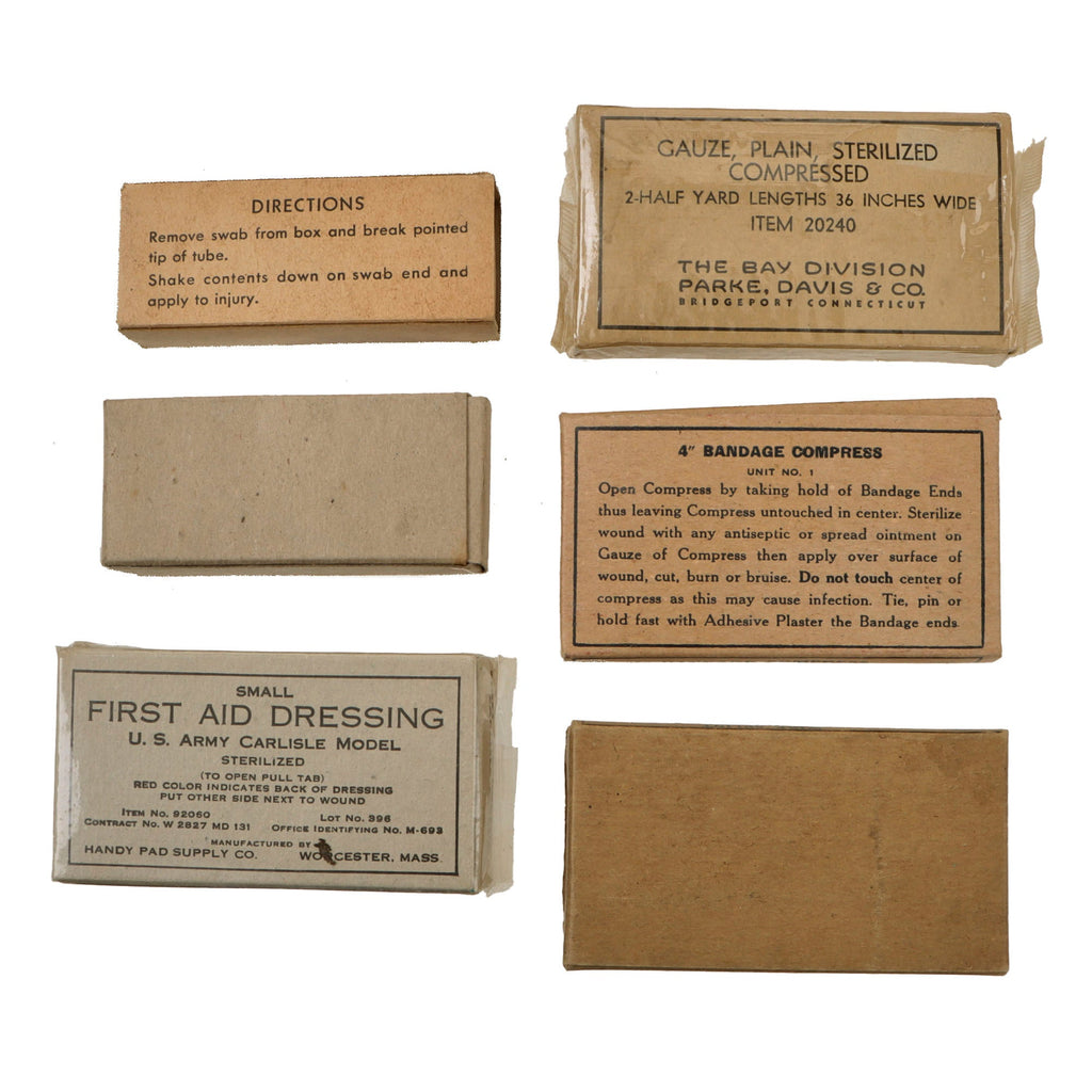 Original U.S. WWII Combat Medic Bandage Lot with Carlisle Bandages & T ...