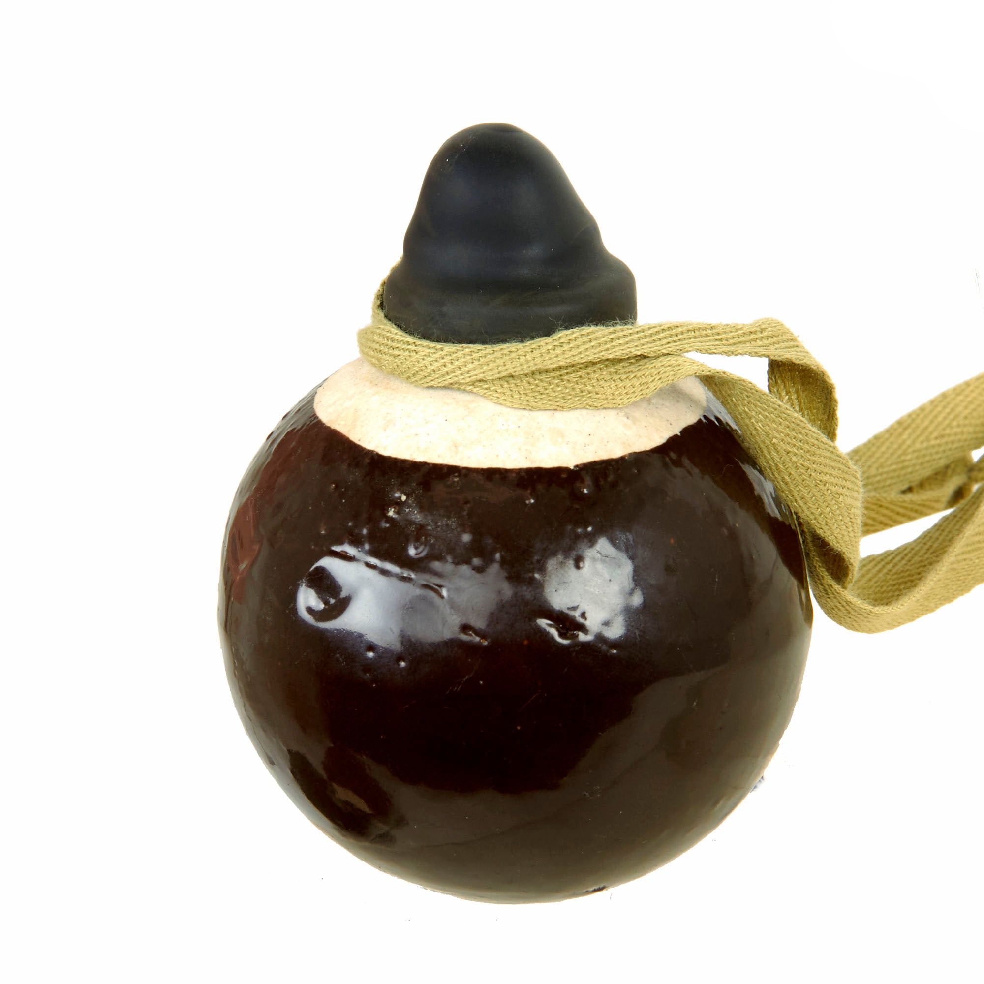 Original Japanese WWII Type 4 Ceramic Inert Hand Grenade in Glaze Brow ...