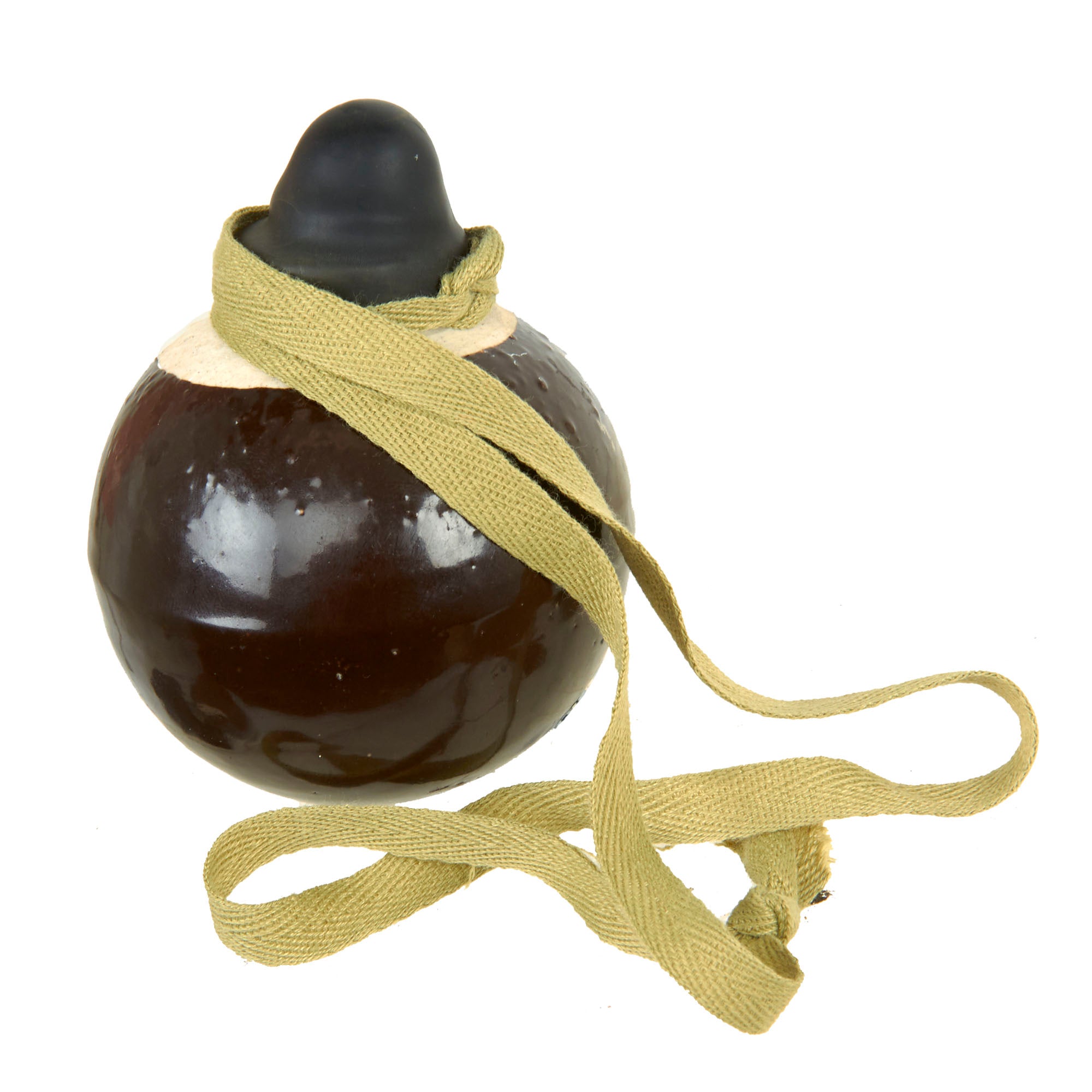 Original Japanese WWII Type 4 Ceramic Inert Hand Grenade in Glaze Brow ...