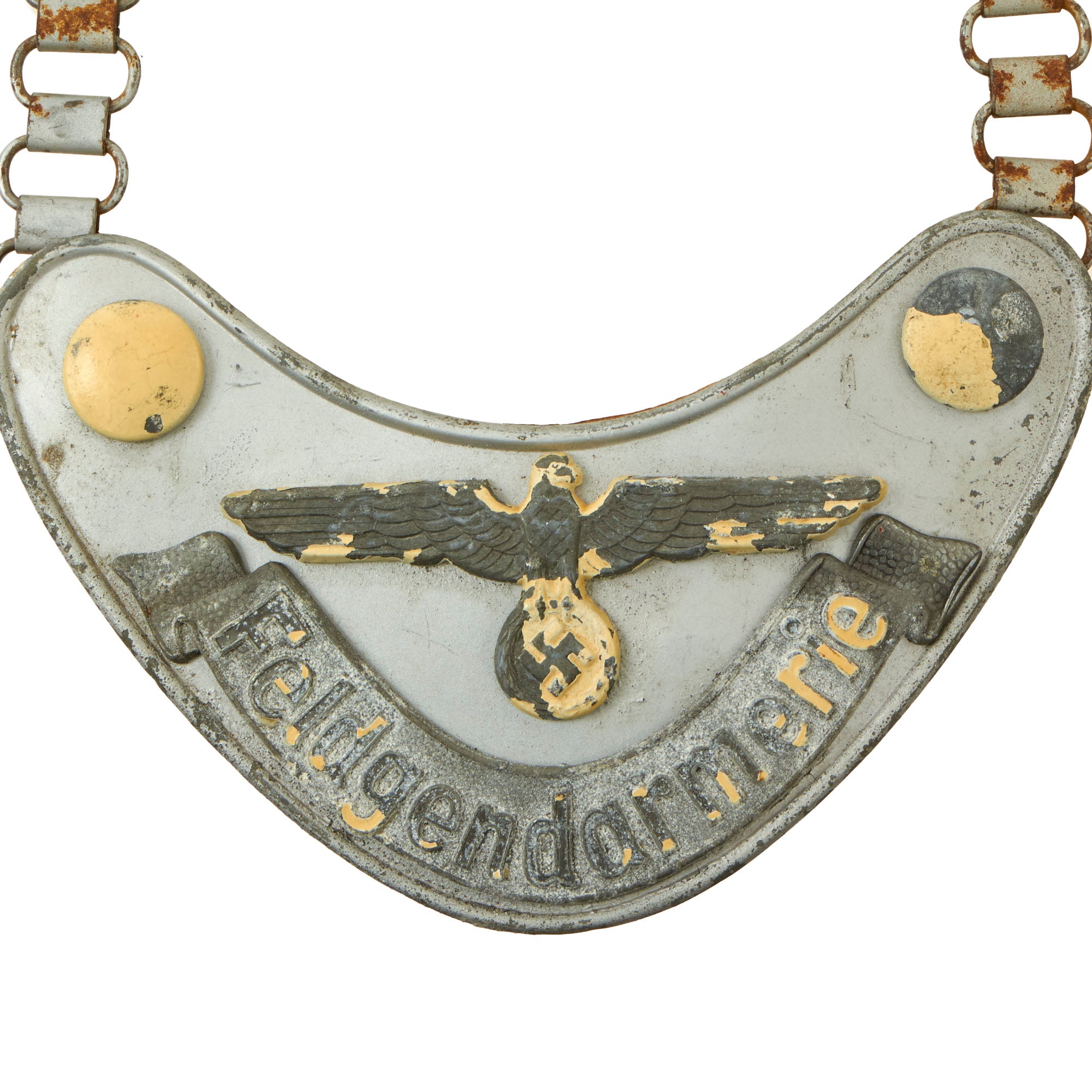 Original German WWII Feldgendarmerie Police Gorget with Partial Phosph – International Military ...