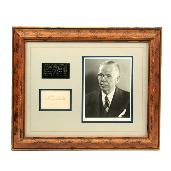 Original U.S. WWII General George C. Marshall Autograph with Photo & P ...