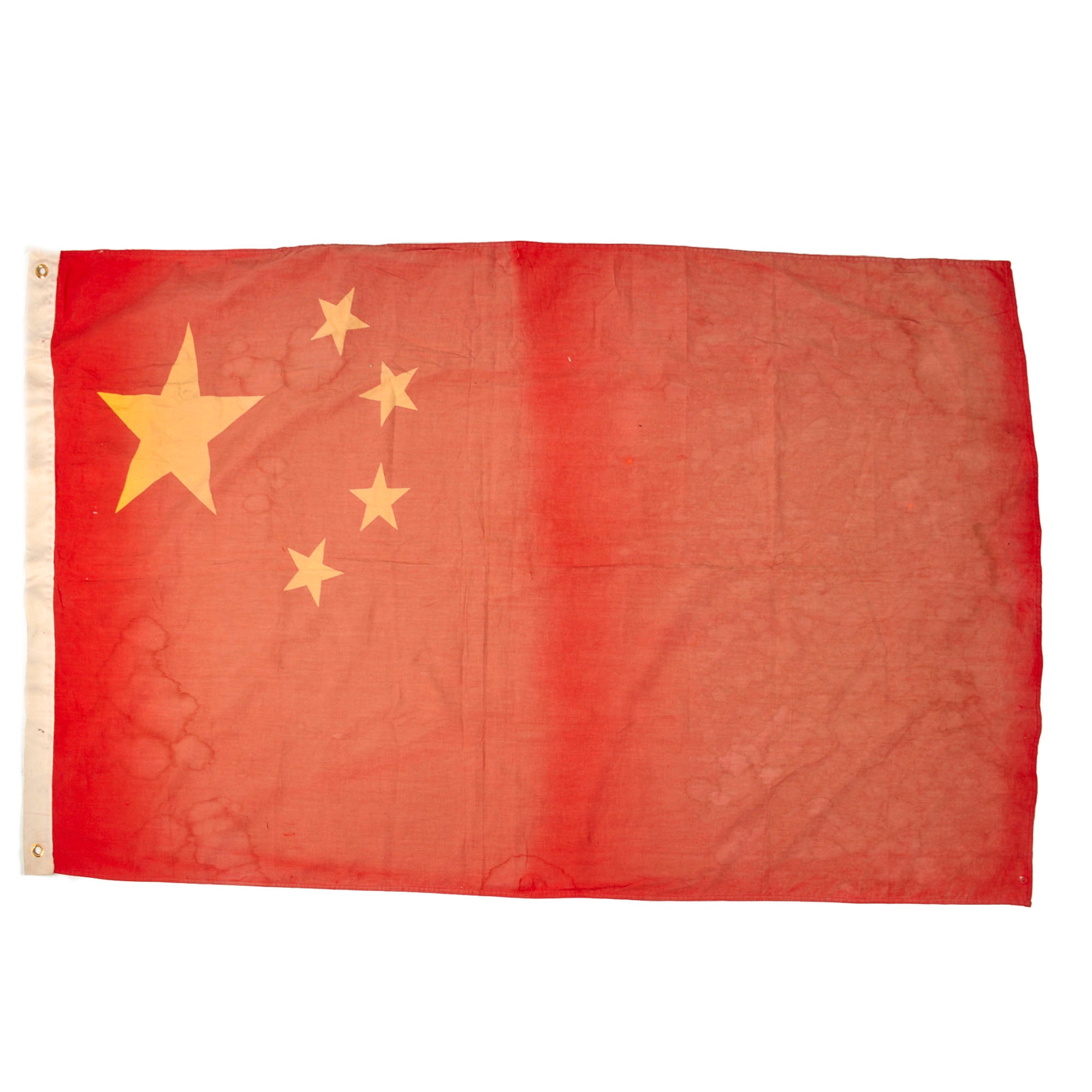 Original Chinese Cold War Era National Five-Star Red Flag - 35 x 58 ½ ...