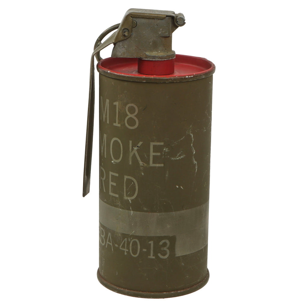 Original U.S. Vietnam War Era Inert Red M18 Smoke Grenade With M201A1 ...