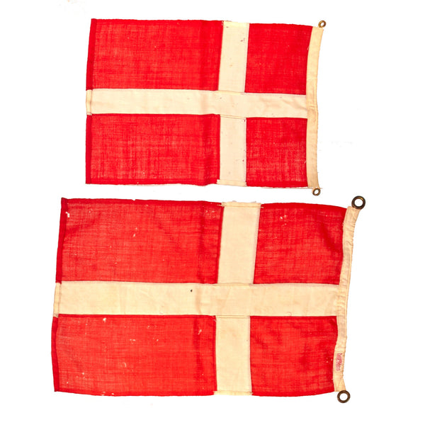Original Danish WWII Era Pair of Danish Flags with Grommets - 11 x 16 ...