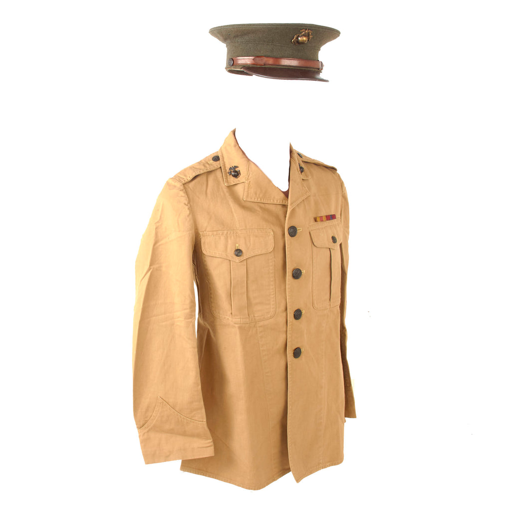 Original U.S. Post-WWI 1920s U.S. Marine Corps Khaki Enlisted Open Col ...