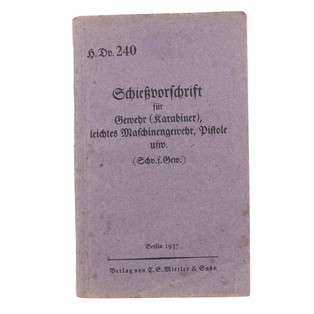Original German Pre WWII Heer Army Infantry 1937 Dated H.Dv. 240 Field ...