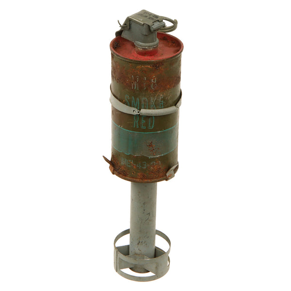 Original U.S. Vietnam War Era Inert Red M18 Smoke Grenade With M201A1 ...