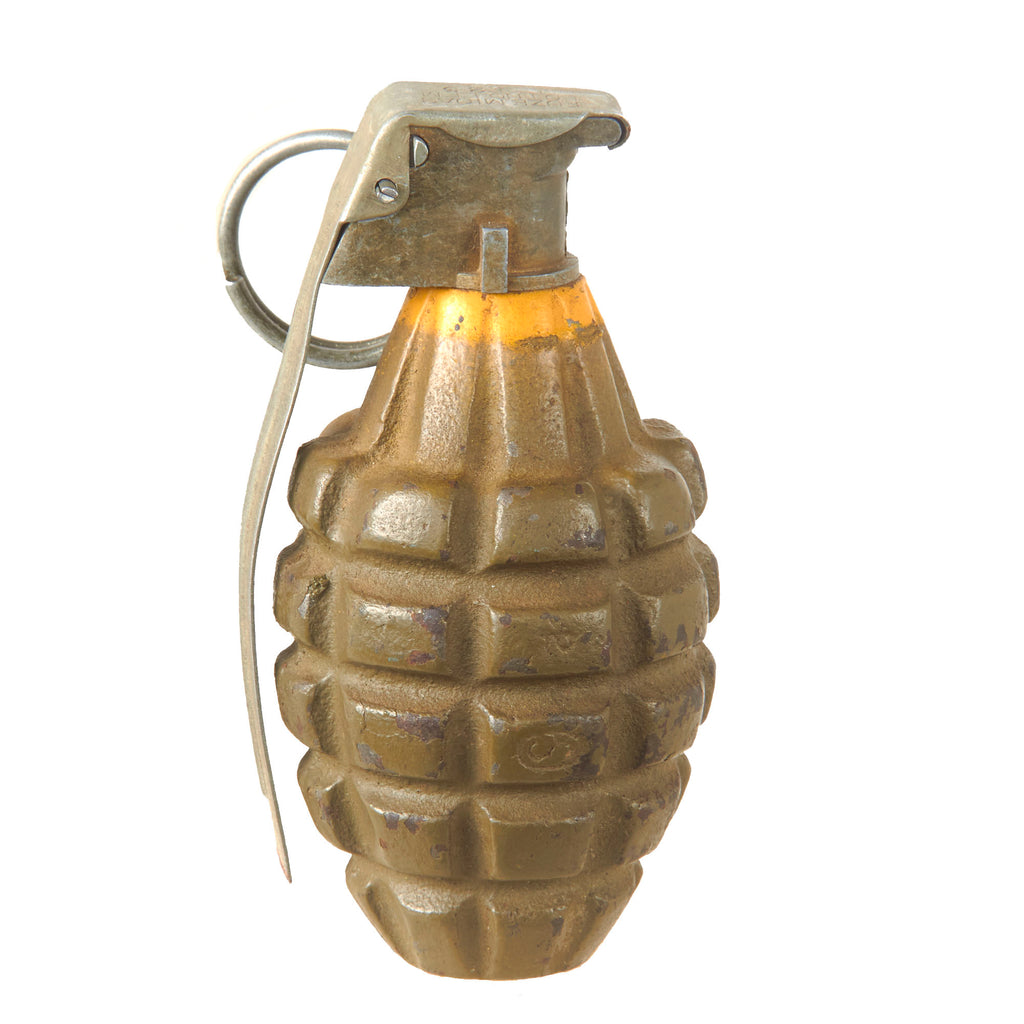 Original U.S. WWII Inert MkII Pineapple Grenade with Yellow Ring & M10 ...