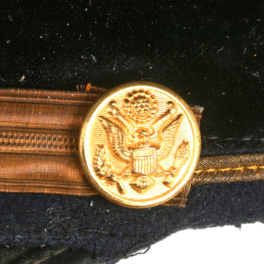 Original U.S. WWI General Staff Officer’s Blue Dress Visor Cap with Bu ...