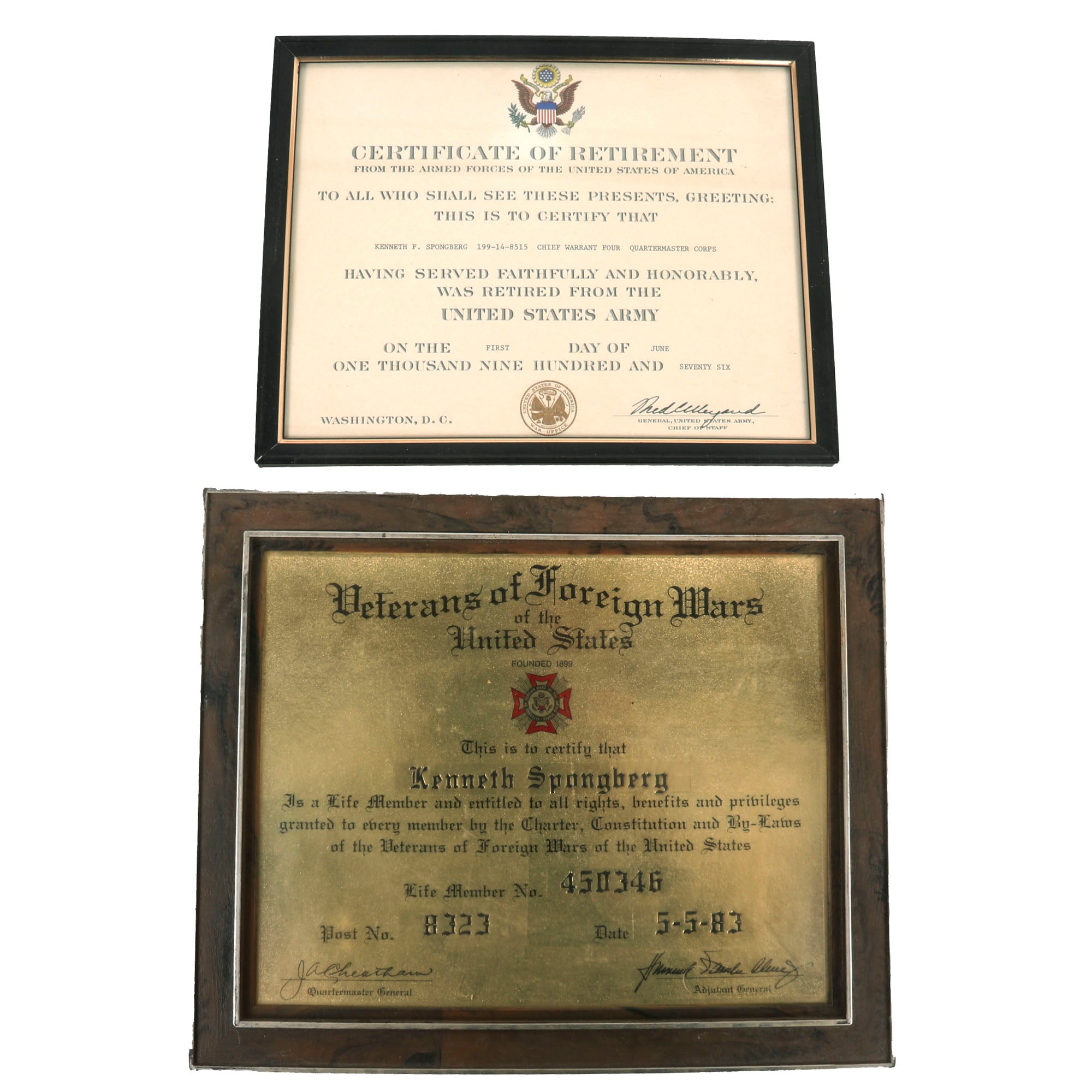 Original U.S. Vietnam War & Post Vietnam 1st Infantry Division Engrave ...