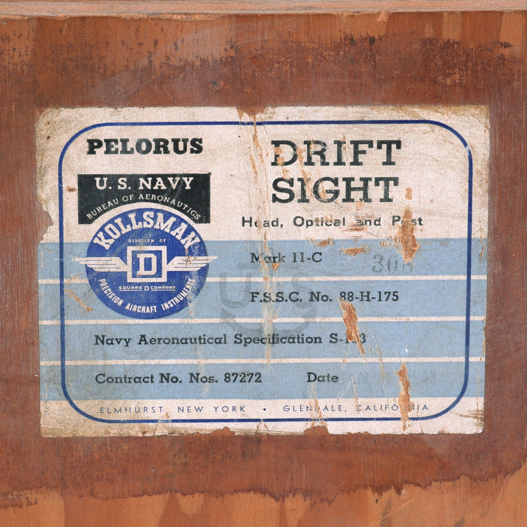 Original U.S. WWII Navy Mark II-C Drift Sight by Kollsman Instrument i ...