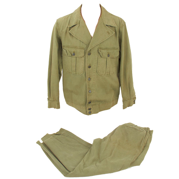 Original U.S. Army WWII M-1941 Herringbone Twill HBT Uniform Set As Fe ...