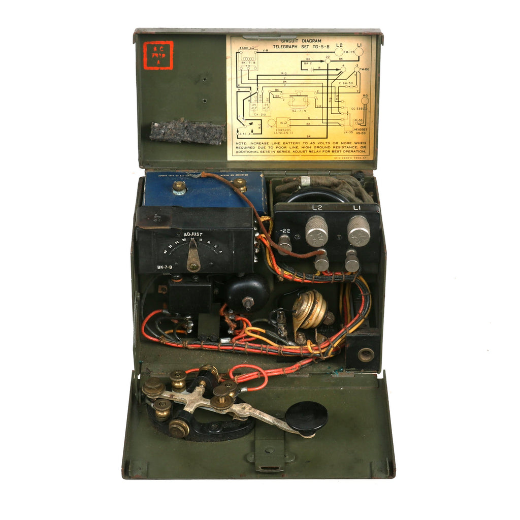 Original WWII U.S. Army Signal Corps Telegraph Set TG-5-B with Earpiec ...