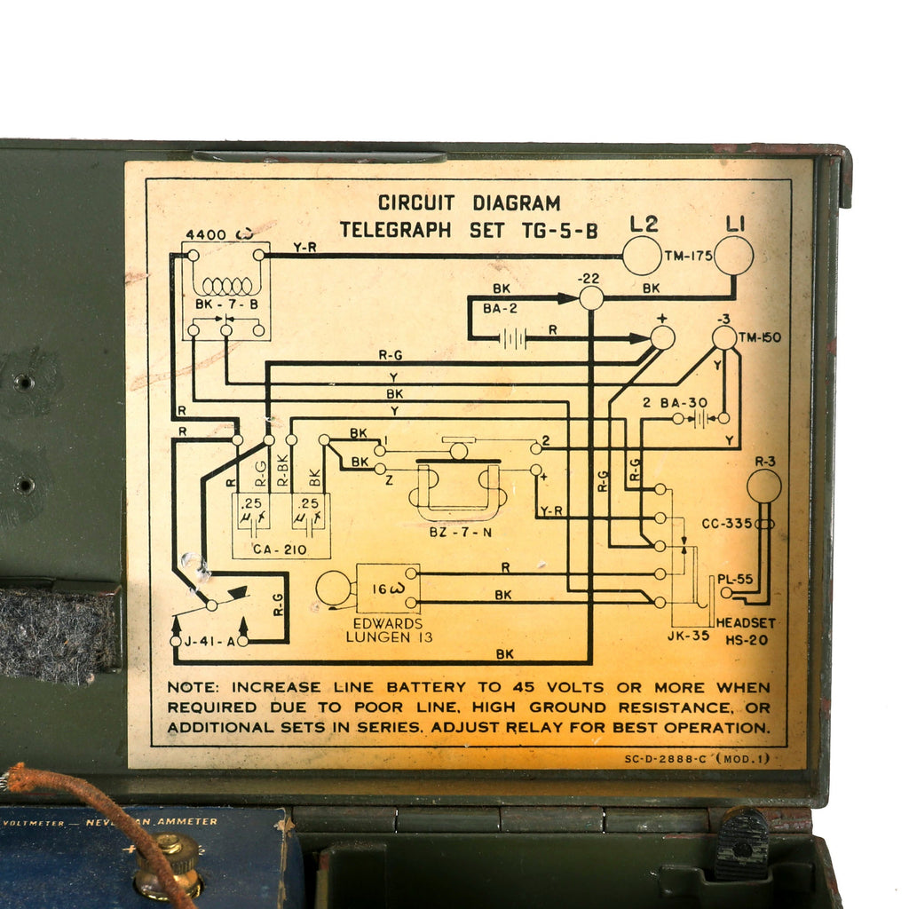 Original WWII U.S. Army Signal Corps Telegraph Set TG-5-B with Earpiec ...