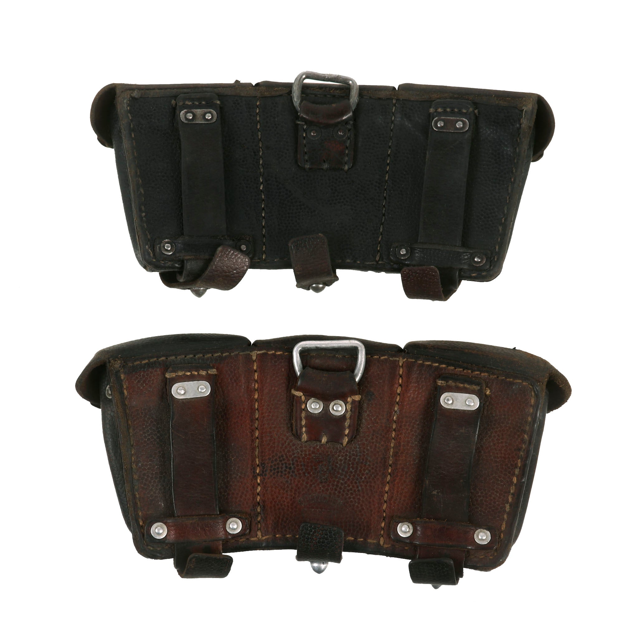 Original German WWII Naval Black Leather Mauser 98k Triple Pouch Lot w ...