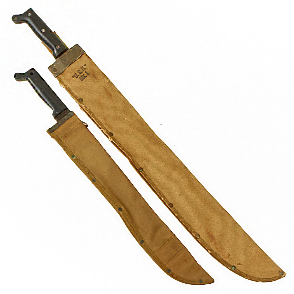 Original U.S. WWII Navy and Army Machete Lot With Scabbards - Dated 19 ...