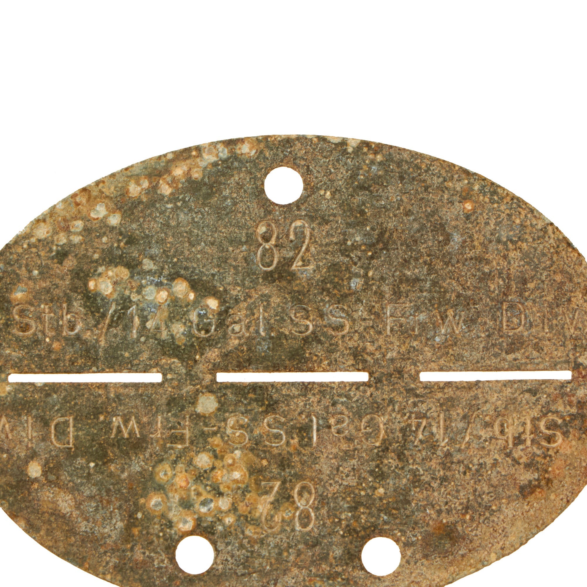 Original German WWII SS Identity Disc Dog Tag - 14th Waffen Grenadier ...