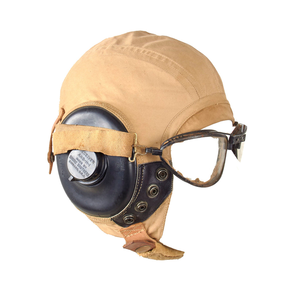 Original U.S. WWII Army Air Force Aviator Flight Helmet Set - Pilot’s ...