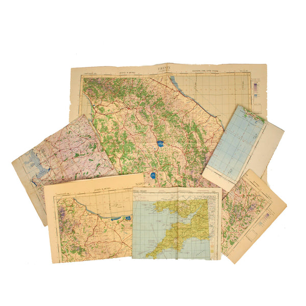 Original U.S. WWII US Army Air Forces Paper Map Lot - 6 Maps ...