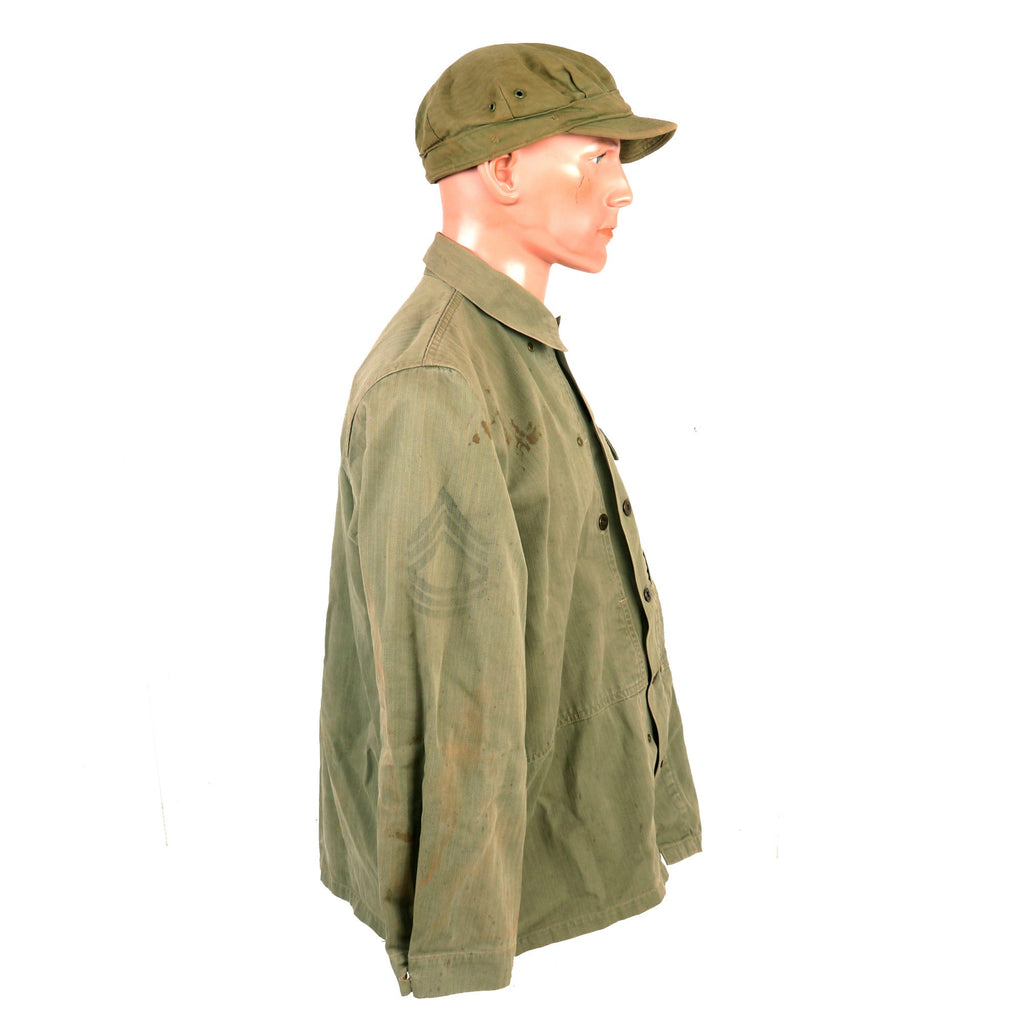 Original U.S. WWII Named USMC HBT Herringbone Twill P41 Utility Combat ...