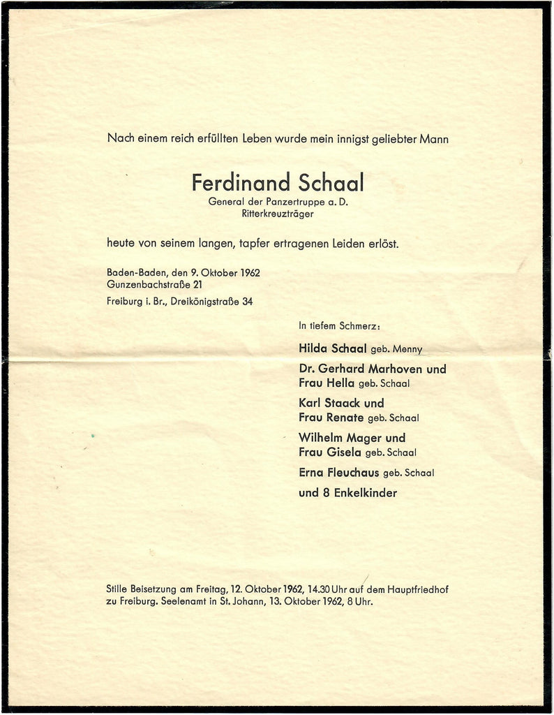 Original German WWII 10th Panzer Div. & LVI Panzerkorps Commander Gene ...