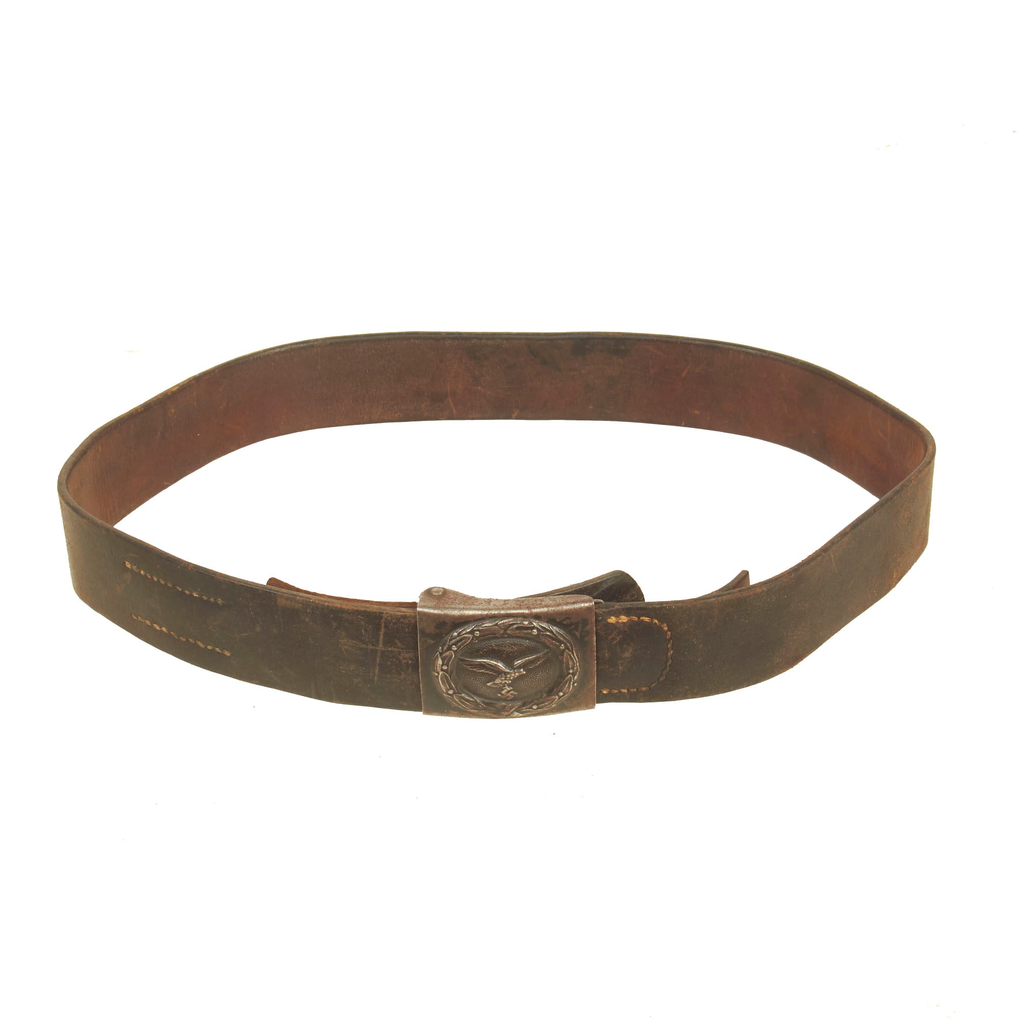 Original German WWII Luftwaffe Leather Belt with 1940 Dated Painted St ...