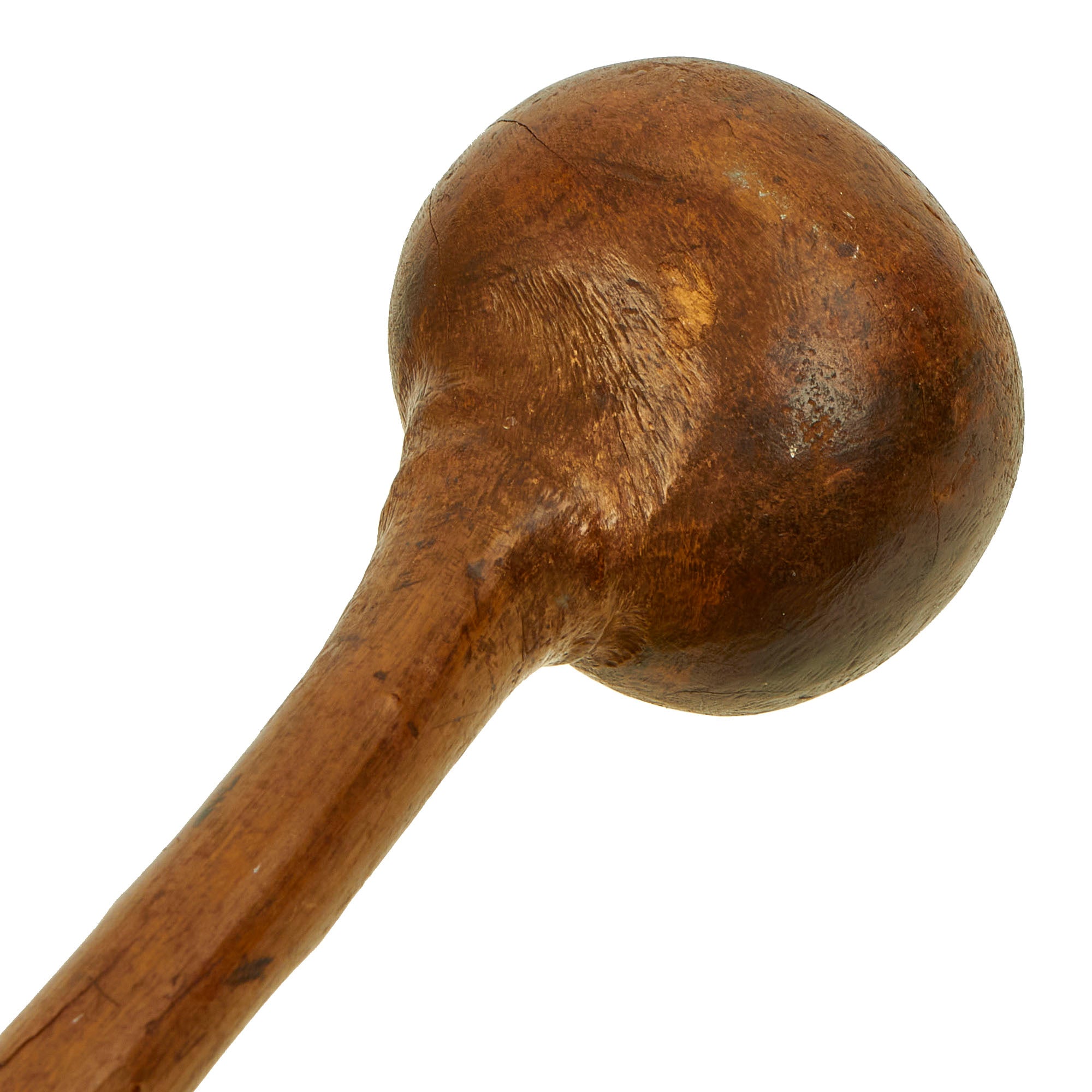 Original Victorian Era Zulu Warrior Knobkerrie War Club with 3 ½” Diam ...