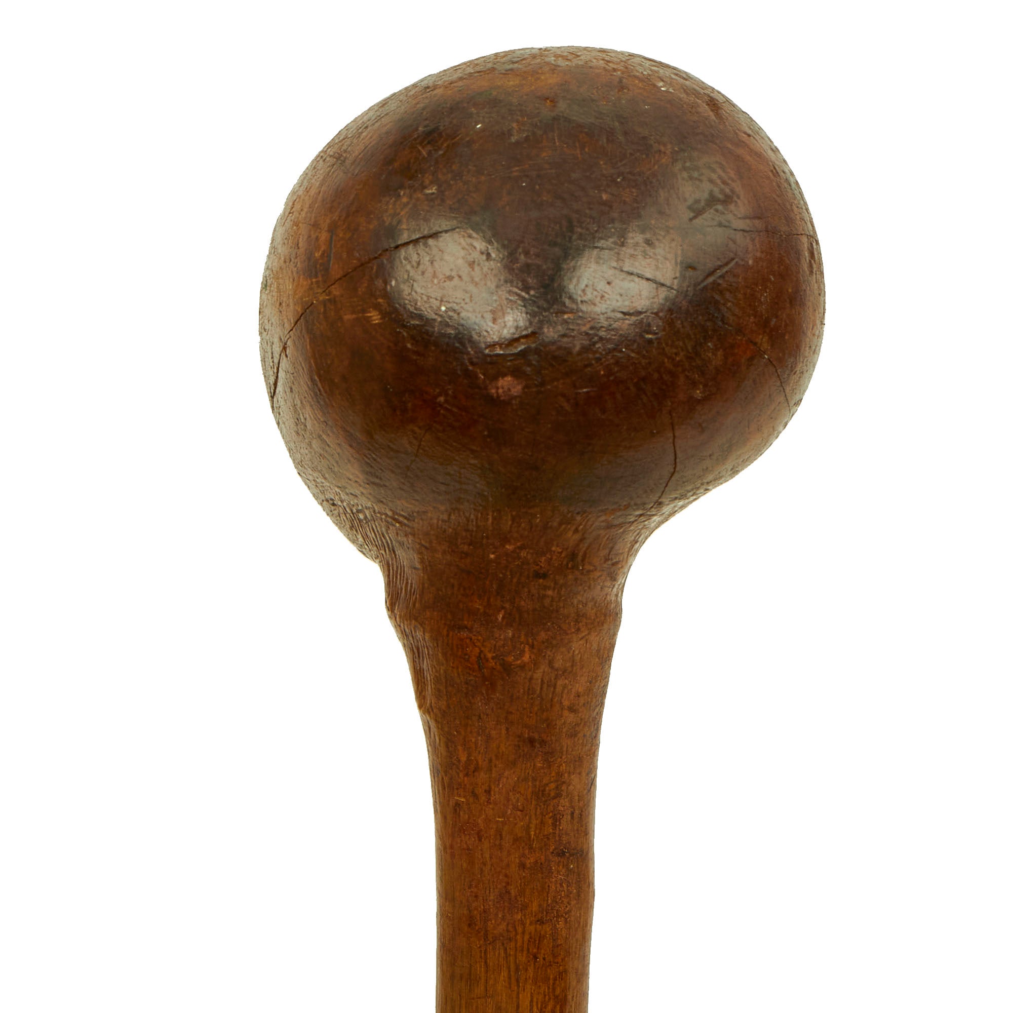 Original Victorian Era Zulu Warrior Knobkerrie War Club with 3 ½” Diam ...
