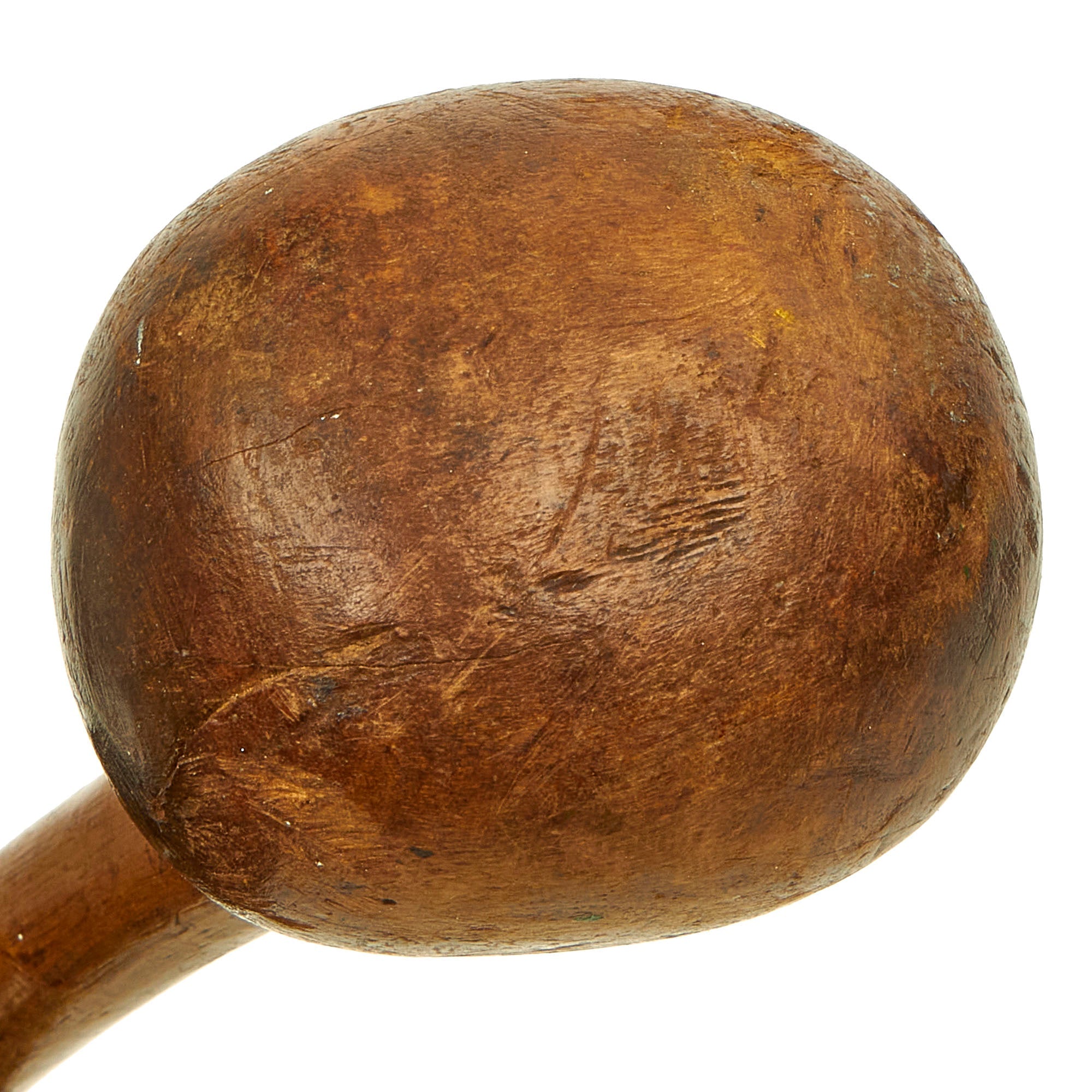 Original Victorian Era Zulu Warrior Knobkerrie War Club with 3 ½” Diam ...