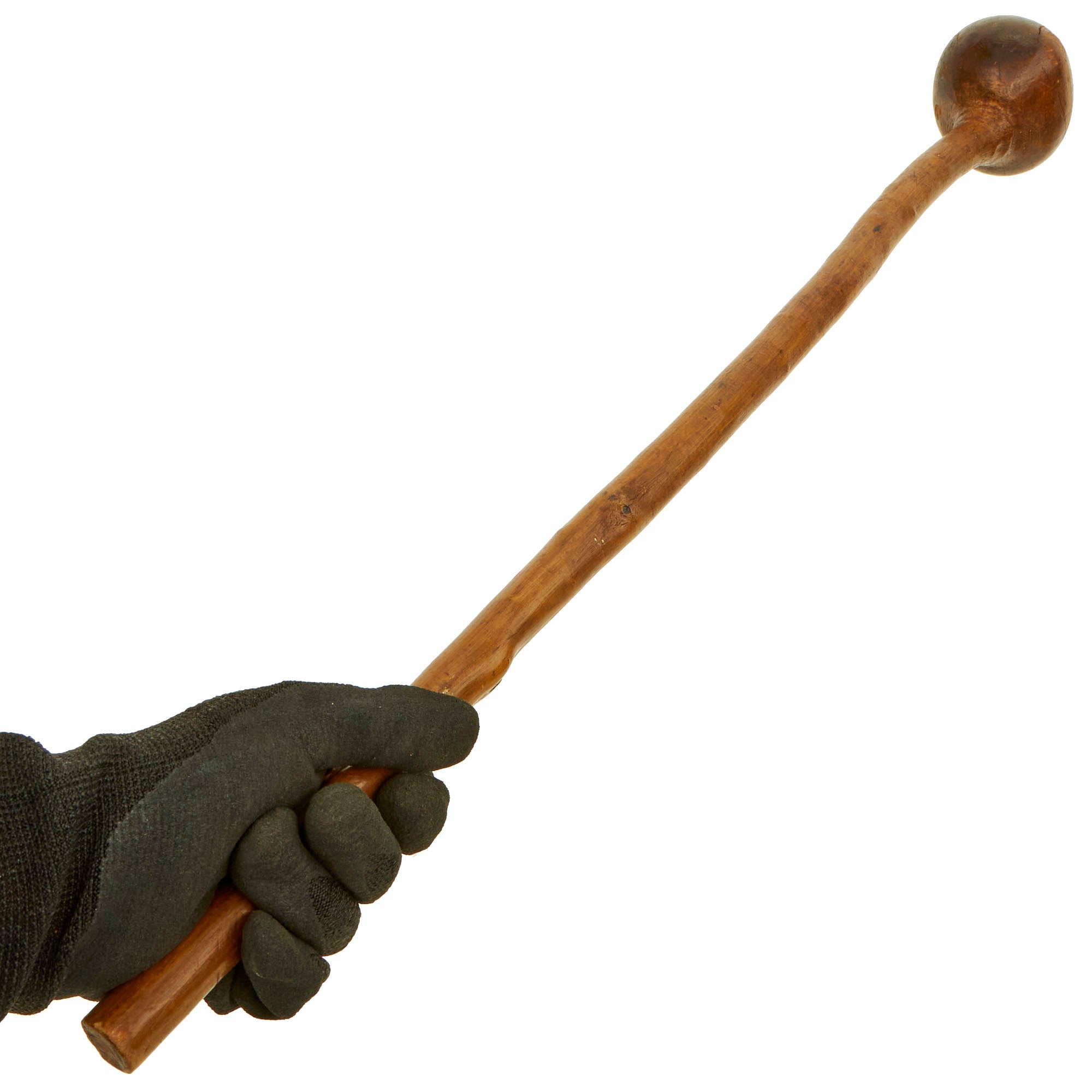 Original Victorian Era Zulu Warrior Knobkerrie War Club with 3 ½” Diam ...