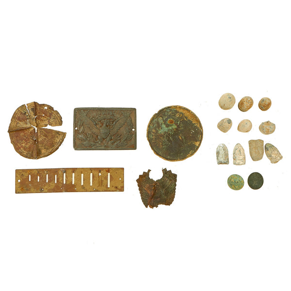 Original U.S. Civil War Federal Cartridge Box Plate and Minié ball Lot ...