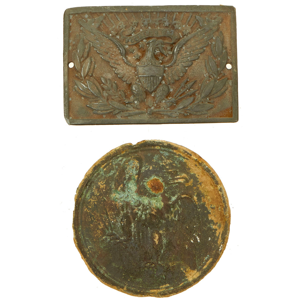 Original U.S. Civil War Federal Cartridge Box Plate and Minié ball Lot ...