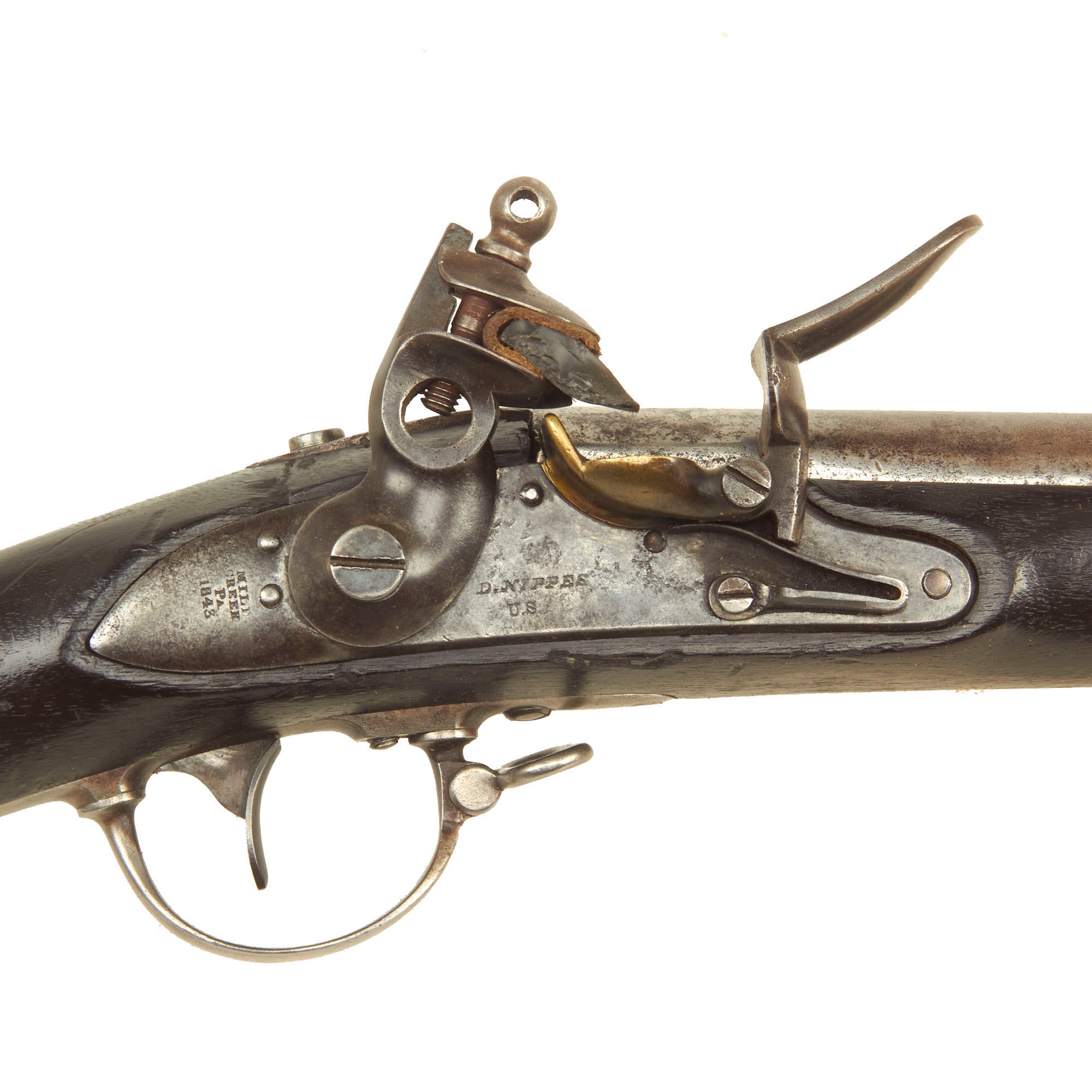 Original Rare U.S. Springfield Model 1840 Flintlock Contract Musket by ...