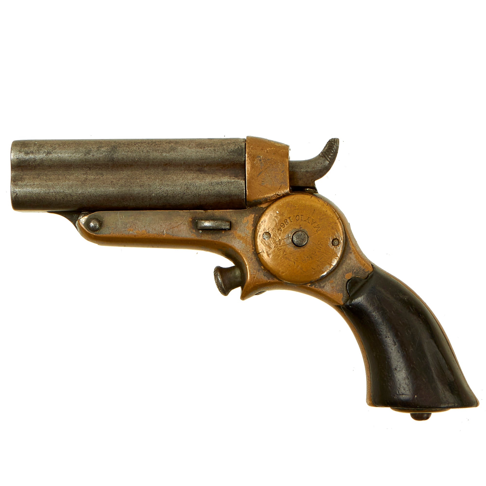 Original U.S. 19th Century Starr .32 Rimfire 4 Barrel Tip Up Pepperbox – International Military ...