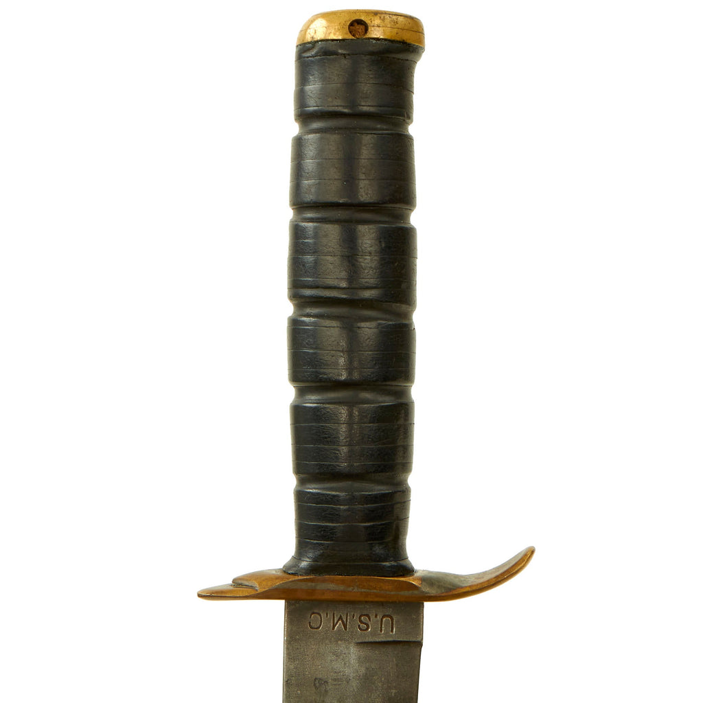 Original U.S. WWII USMC Modified KA-BAR Knife with Engraved Slogans ...