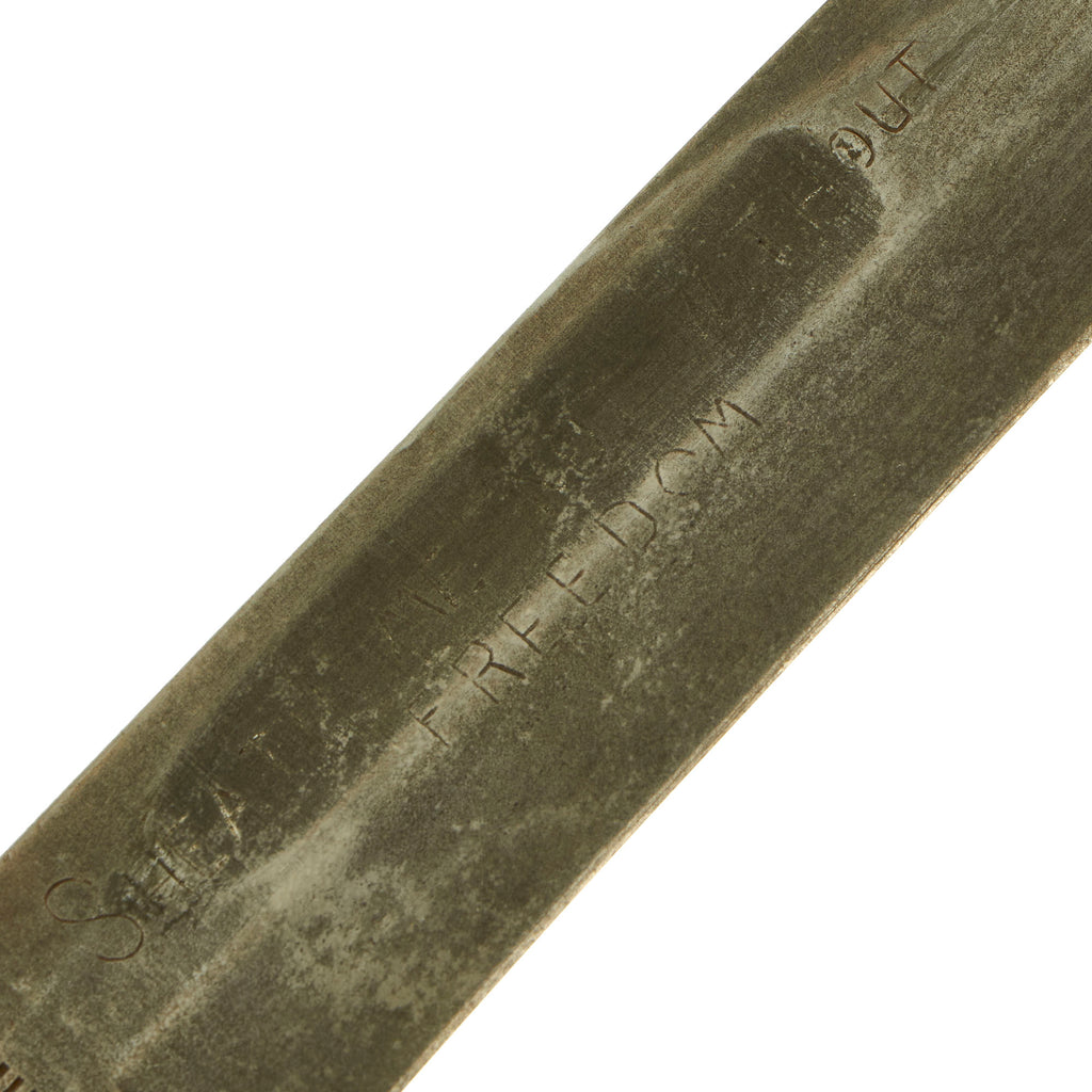 Original U.S. WWII USMC Modified KA-BAR Knife with Engraved Slogans ...