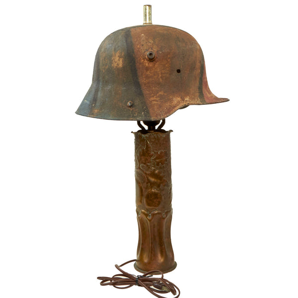 Original German WWI Artillery Shell Casing Trench Art Lamp with Camouf ...