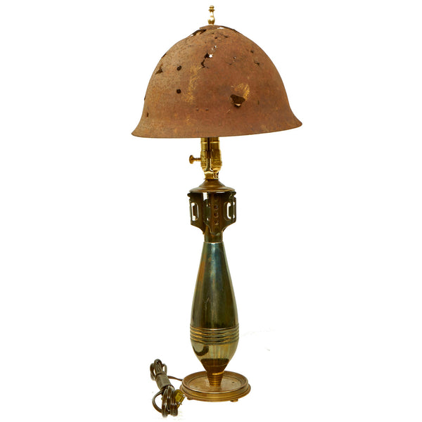 Original U.S. WWII Trench Art Lamp made with Japanese WWII Type 92 Hel ...