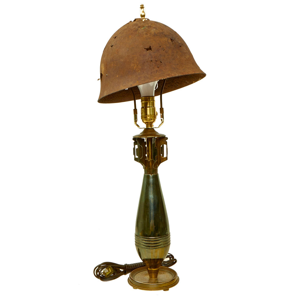 Original U.S. WWII Trench Art Lamp made with Japanese WWII Type 92 Hel ...