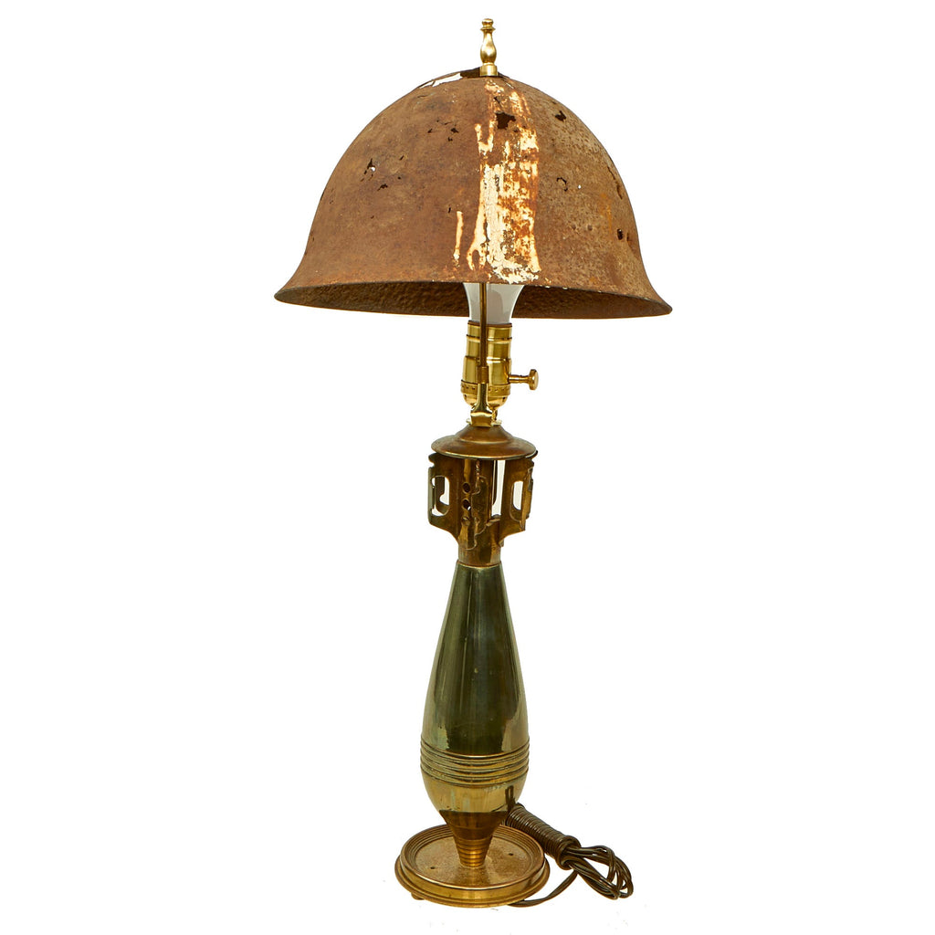 Original U.S. WWII Trench Art Lamp made with Japanese WWII Type 92 Hel ...