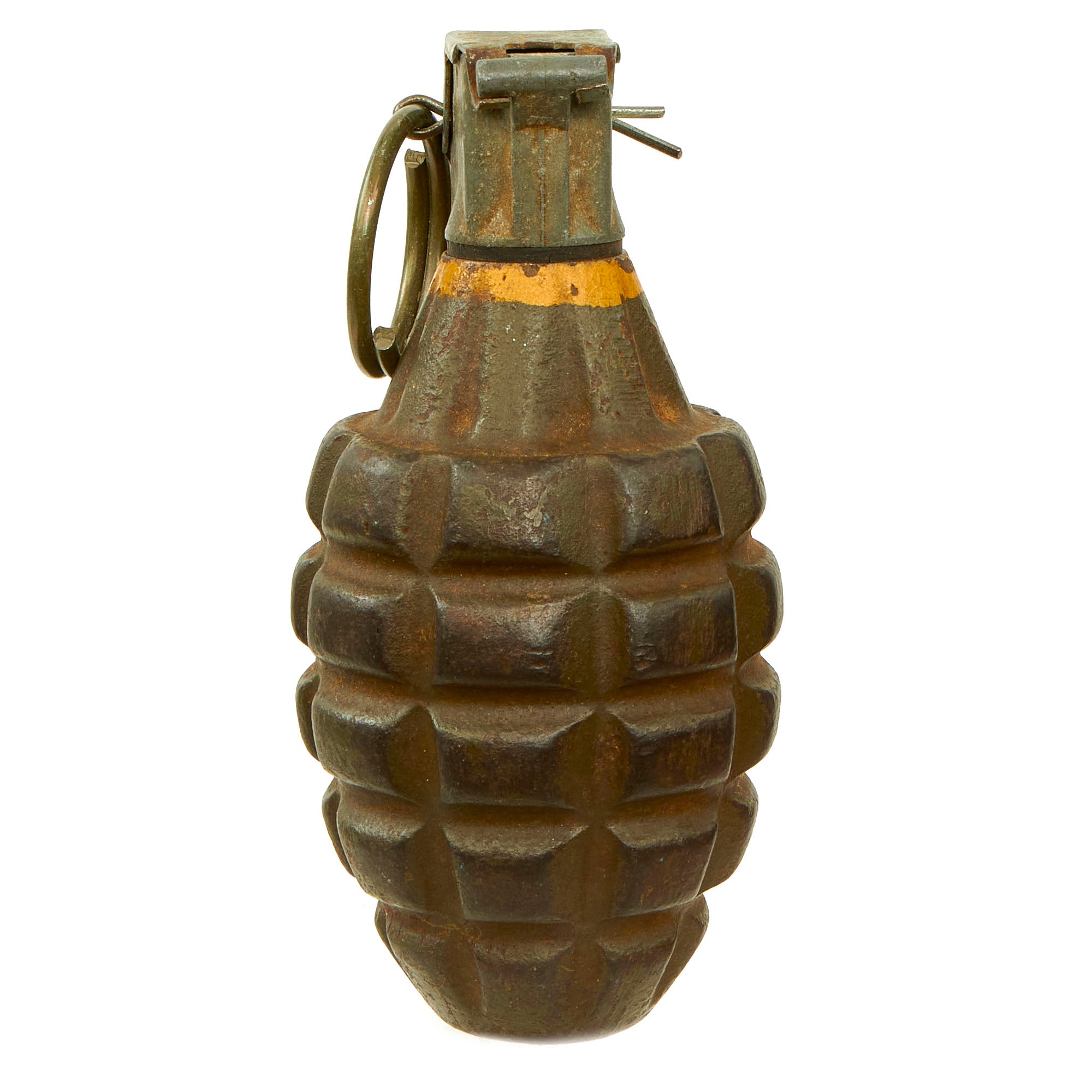 Original U.S. WWII Inert MkII Pineapple Grenade with Yellow Ring & Pos ...