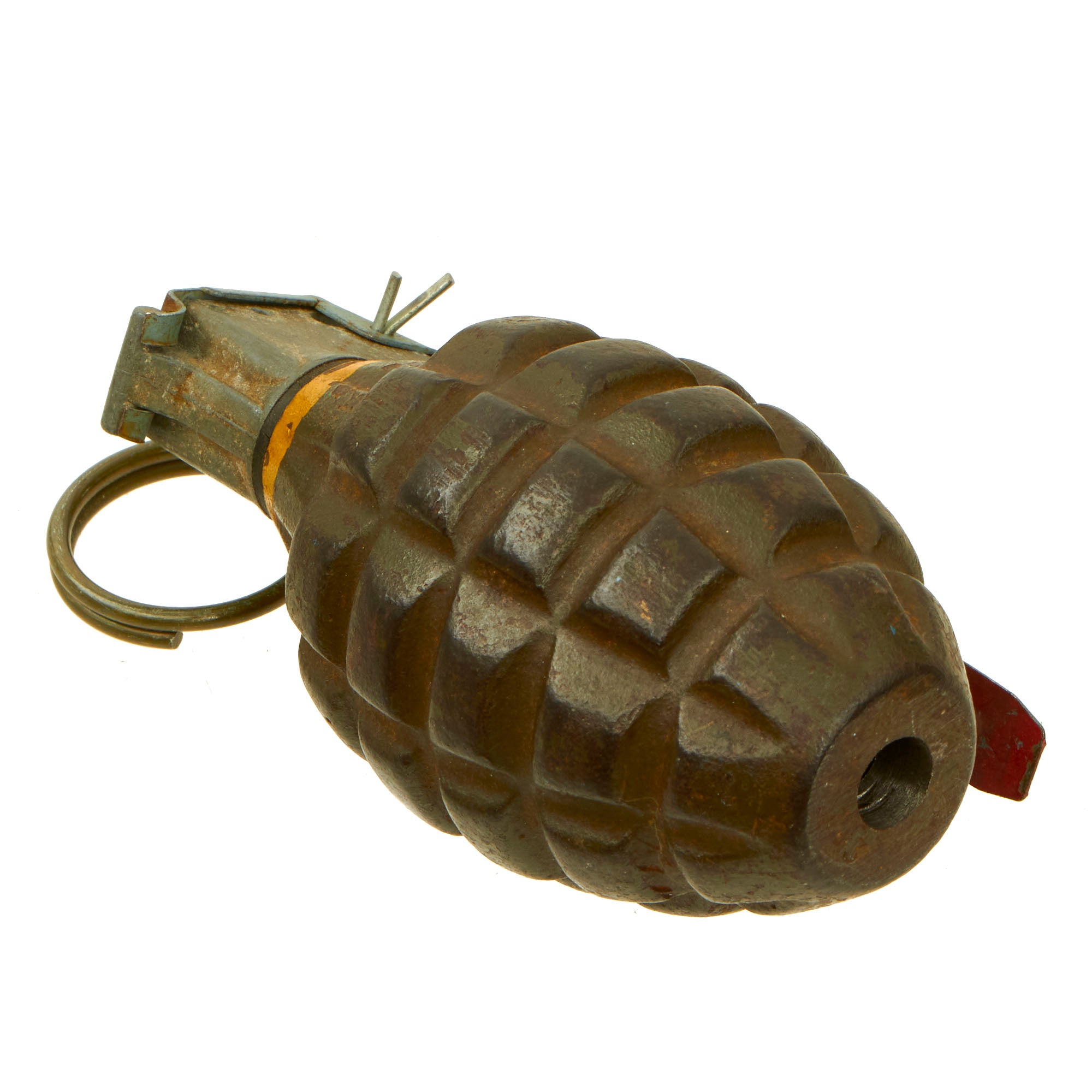 Original U.S. WWII Inert MkII Pineapple Grenade with Yellow Ring & Pos ...