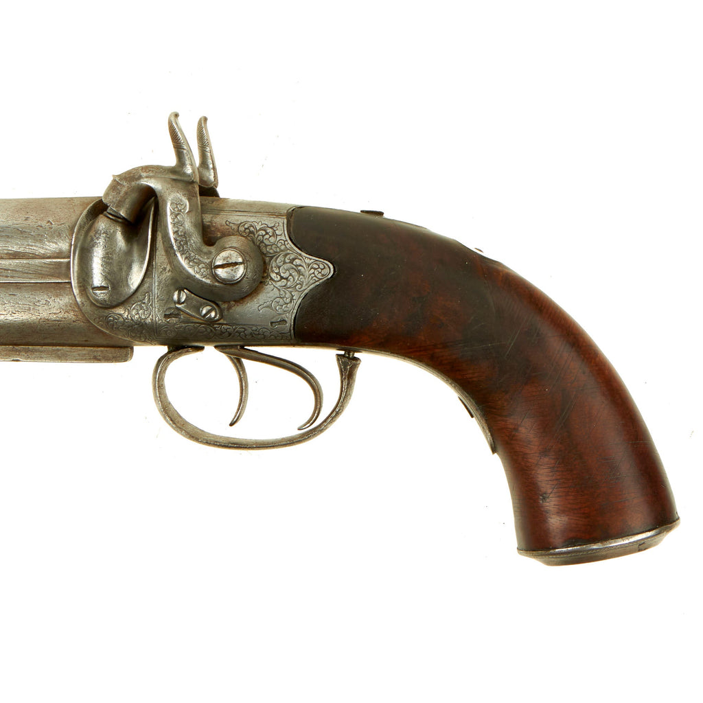 Original British Over and Under Double Barrel Howdah Percussion Pistol ...